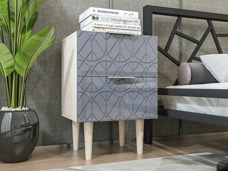 Комод для вещей "Йорк 21" 40х60х35, кремона шампань / графит глянец