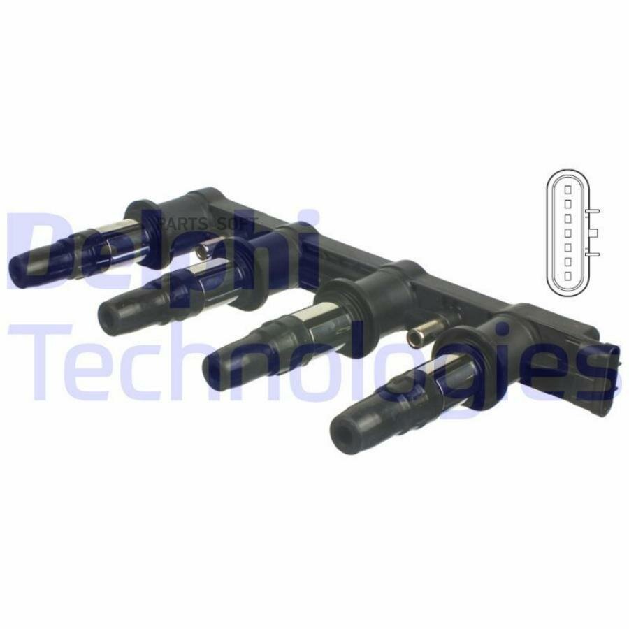 DELPHI Катушка зажигания CHEVROLET AVEO, CRUZE, OPEL/VAUXHALL ASTRA
