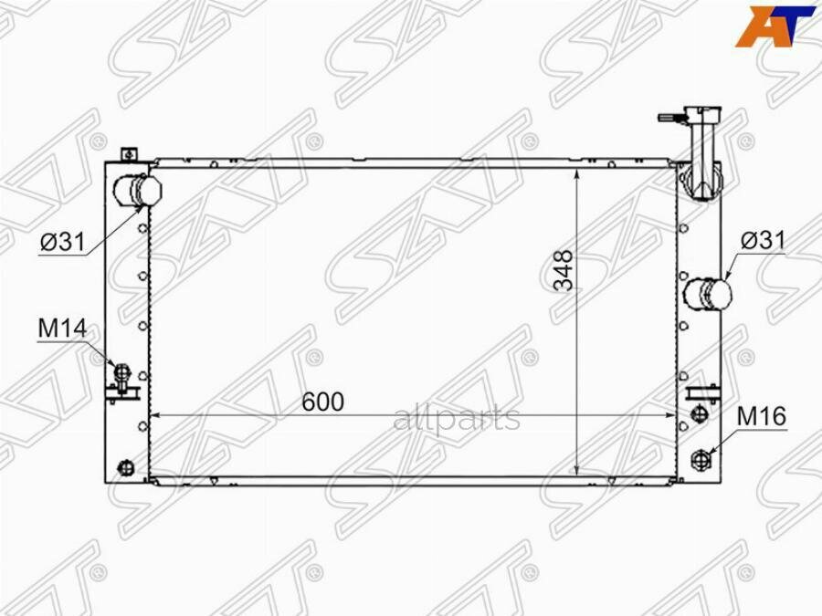 SAT TY0002-NHW20 Радиатор Toyota Prius (NHW20) 03-11