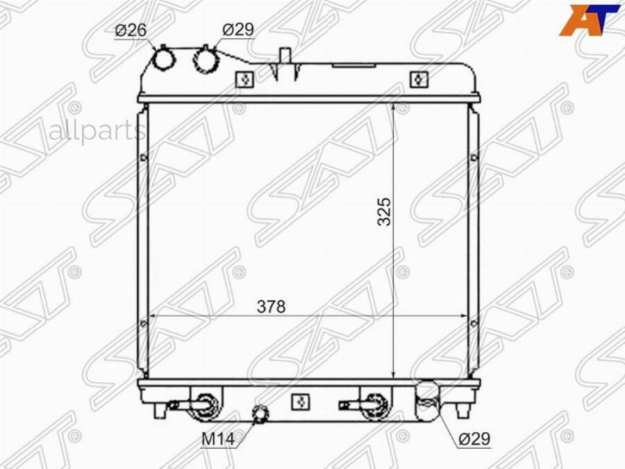 SAT SG-HD00013 Радиатор Honda Fit 01-07 / Jazz 02-09