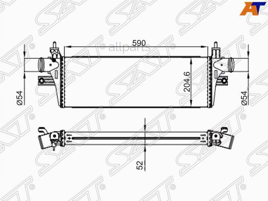 SAT ST-179400L110 Интеркулер TOYOTA HILUX REVO 15-
