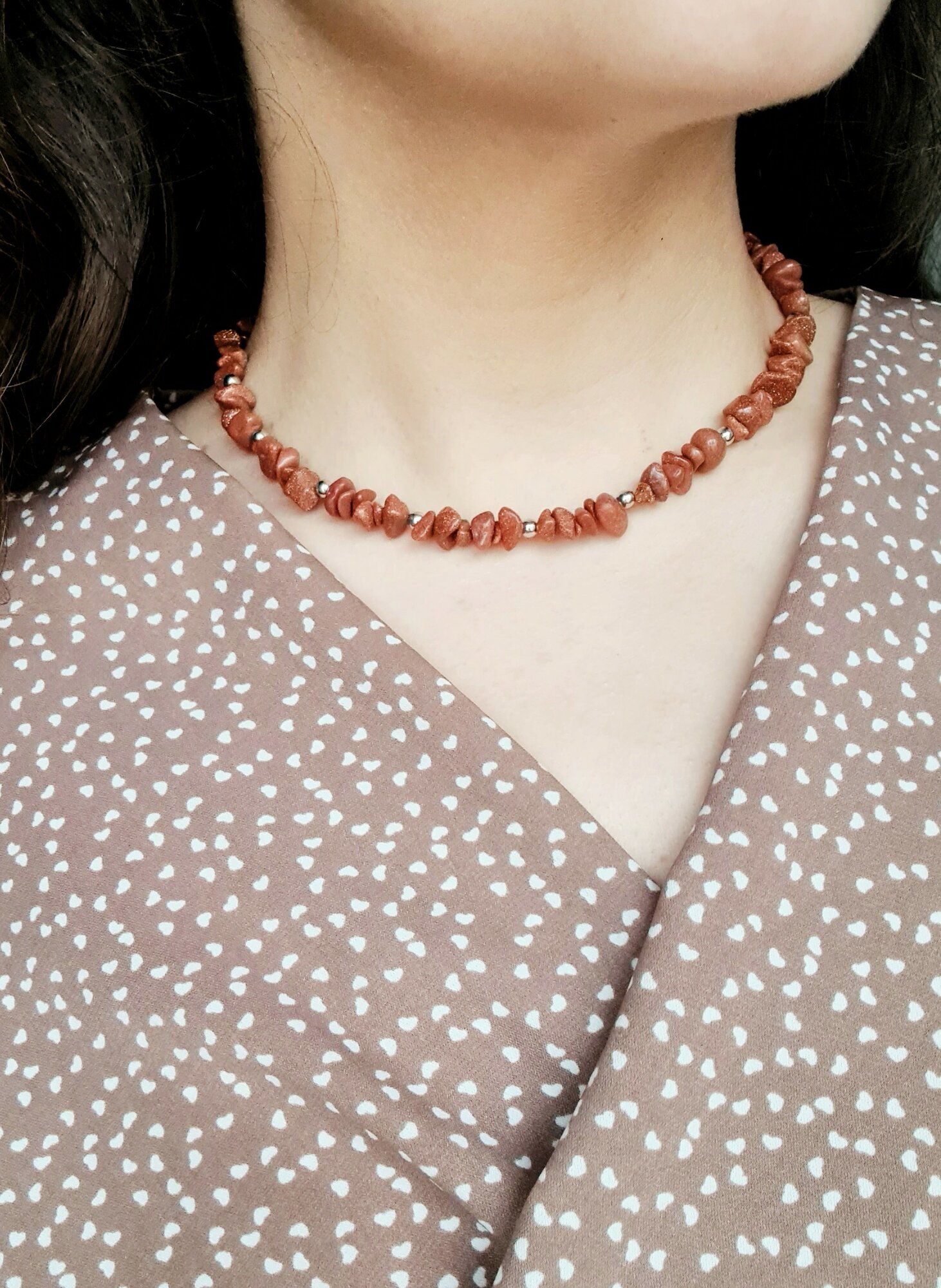 Чокер, авантюрин