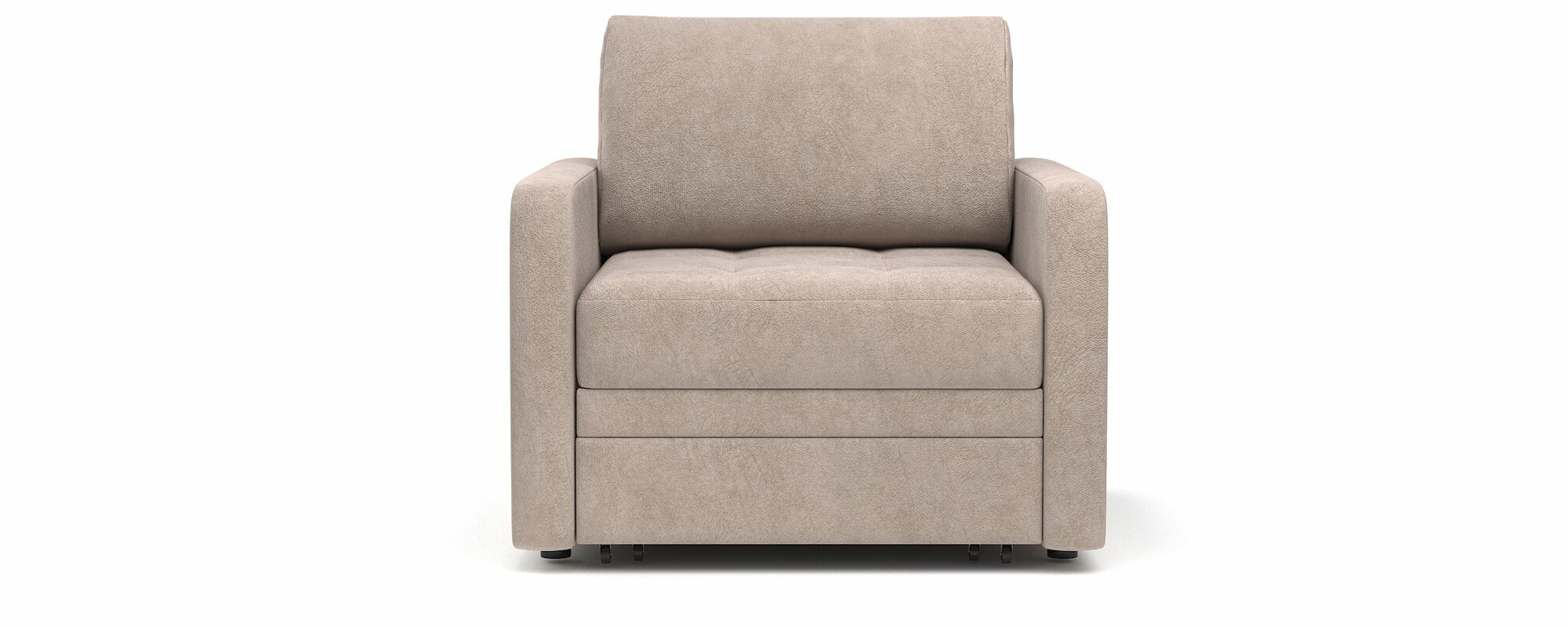 Кресло-кровать раскладное PUSHE Бруно, велюр, бежевый Милано 01 cream