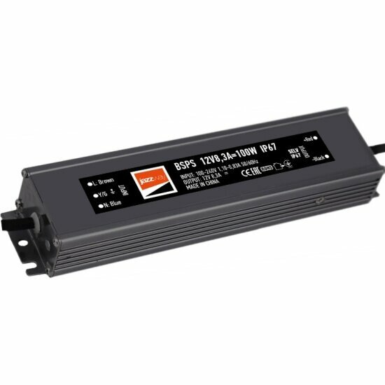 Для светодиодной ленты Jazzway 100Вт 8.3А 12В IP67 BSPS влагозащ. метал. 3329280A