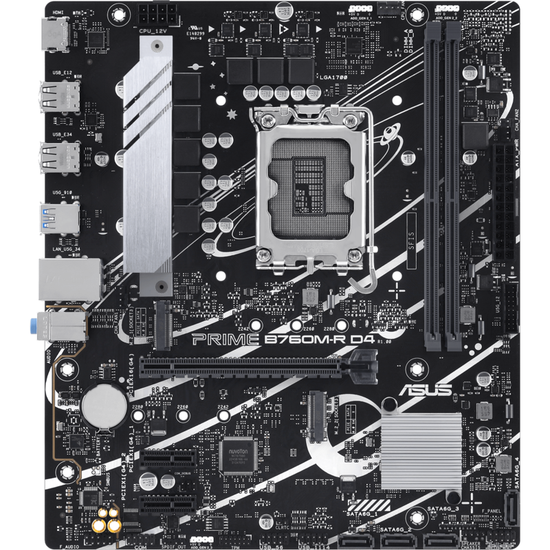 Материнская плата ASUS PRIME B760M-R D4, DDR4
