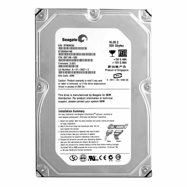 Жесткий диск Seagate 9BF148 500Gb SATAII 3,5" HDD
