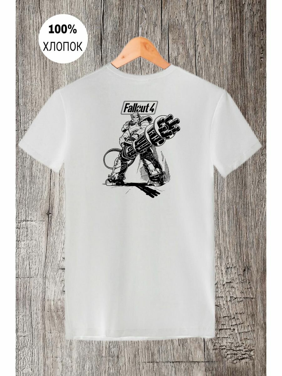 Футболка fallout 4 робот с пулемётом