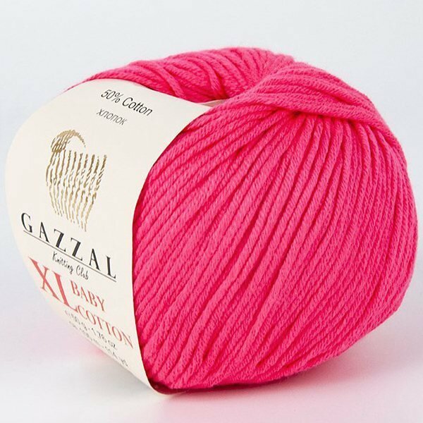 Пряжа Gazzal BABY COTTON XL 3461 яр. мальва (5 мотков)