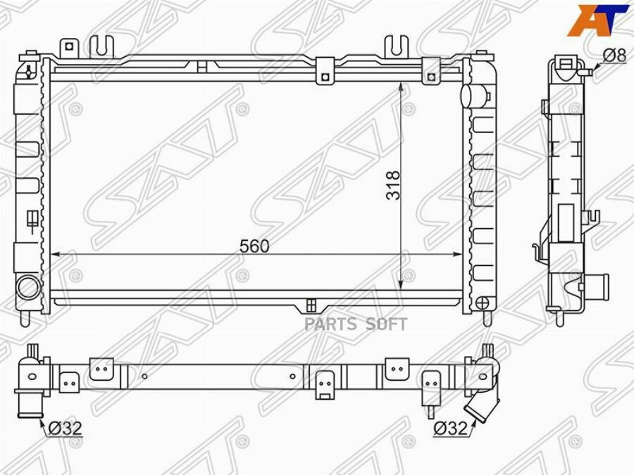 Радиатор LADA Granta 11- / Datsun mi-Do 14-21 SAT SG-LD0001-R | цена за 1 шт