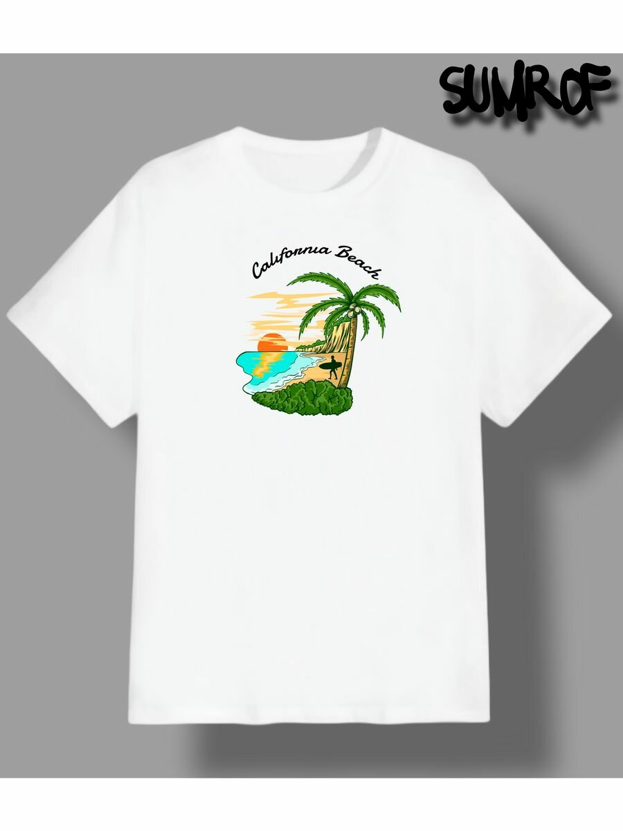 Футболка пляж калифорнии пальма