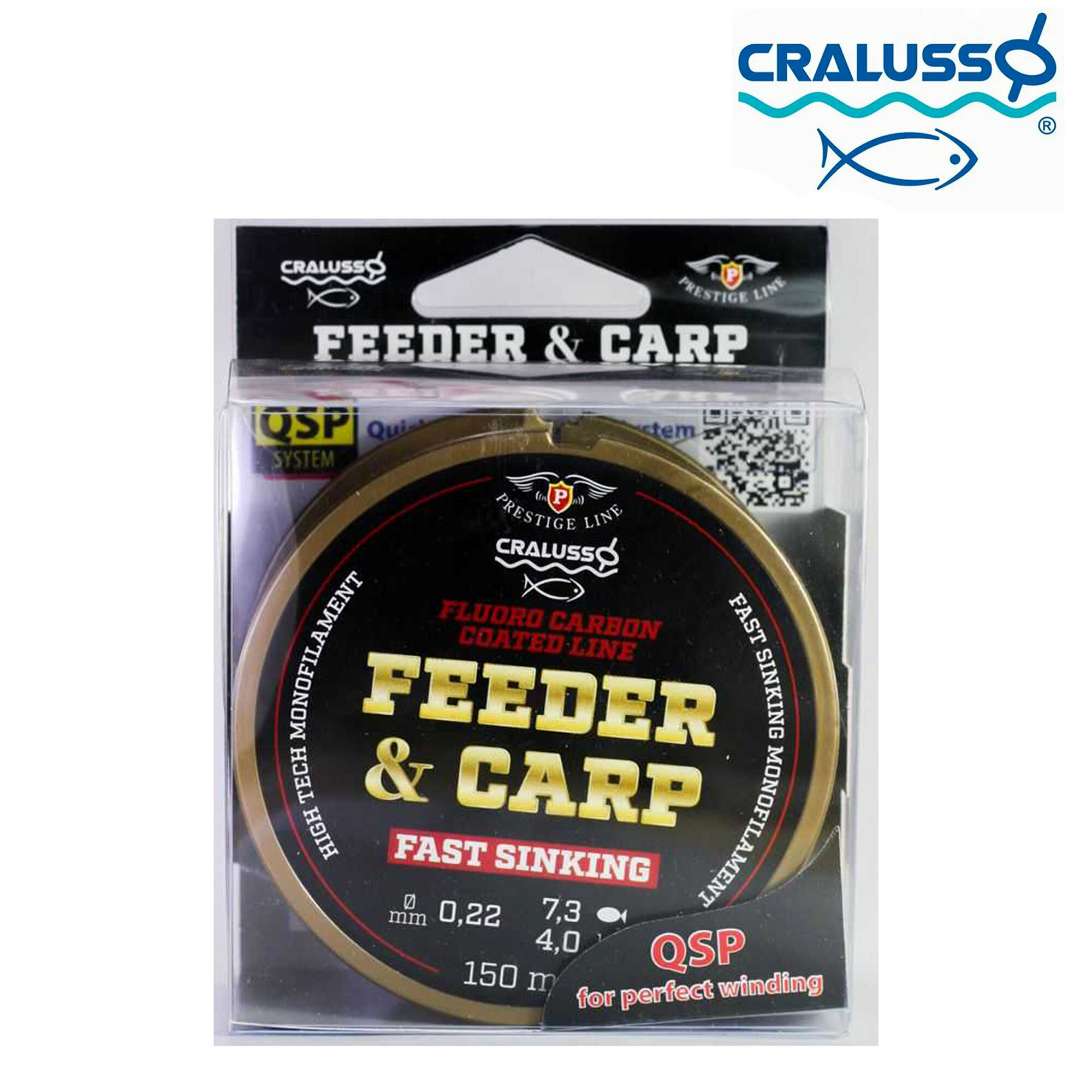Леска Cralusso "Feeder&Carp" 150 метров, диаметр 0,25мм, разрывная нагрузка 5,1кг.
