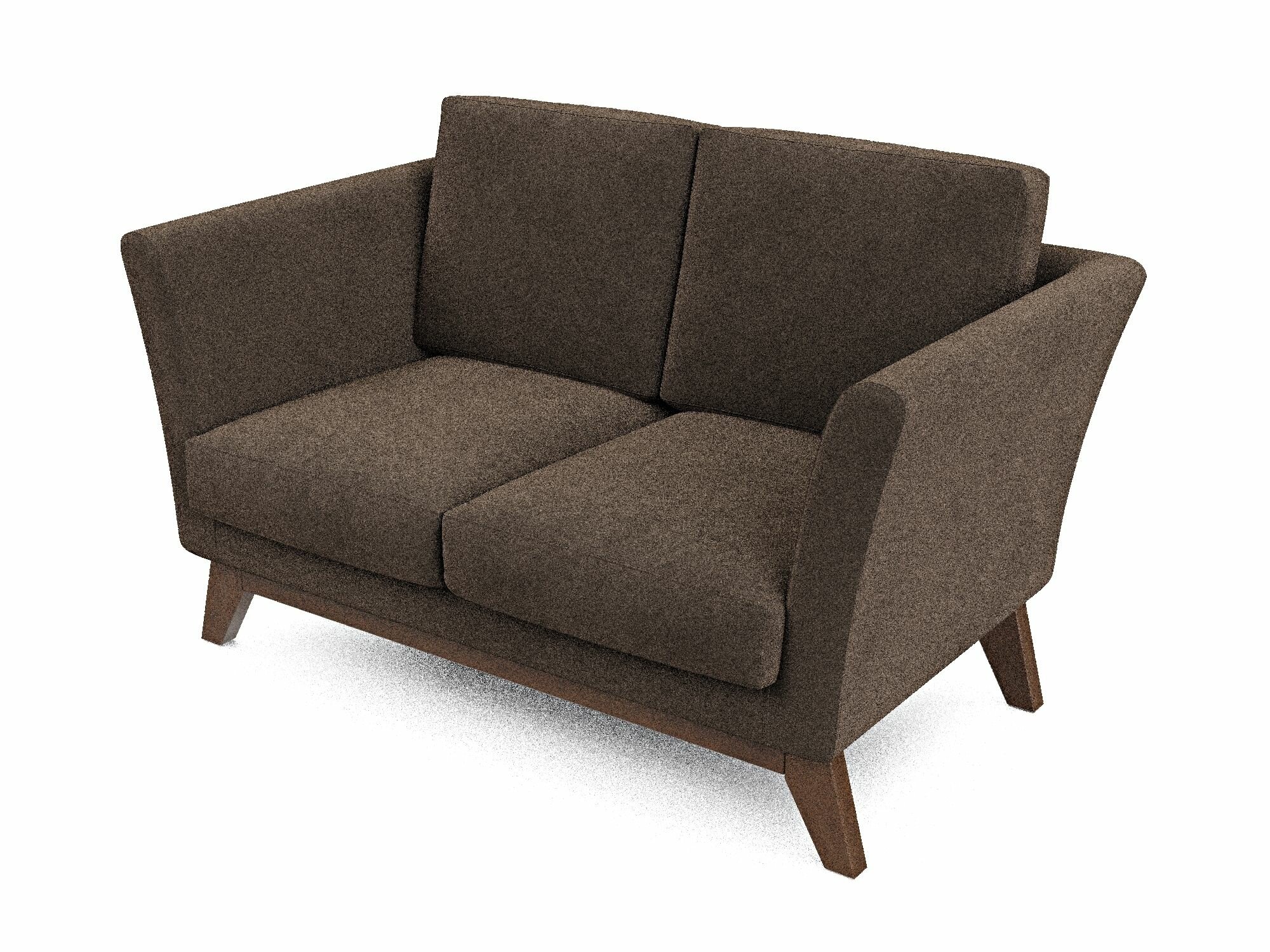 Мини диван Arsko Див-М коричневый/орех, велюр массив дерева, кухонный, офисный, для кафе и бара, на ножках, скандинавский лофт