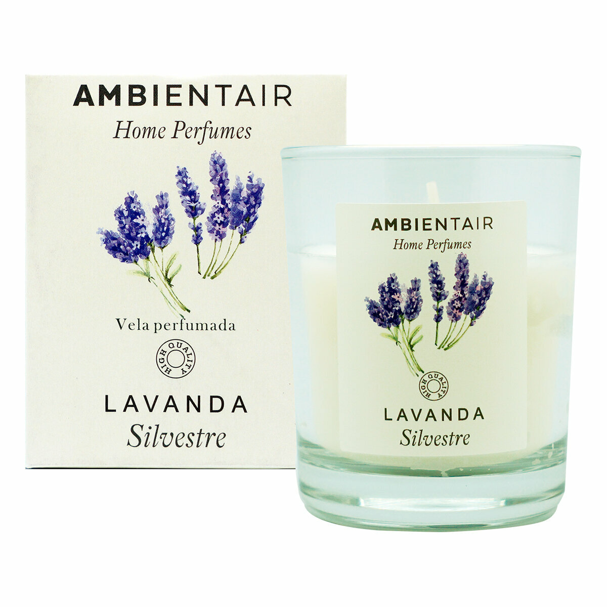 AMBIENTAIR Свеча ароматизированная в стакане Lavanda VV001LVAP-XT53 110 г, диаметр 7.1 см