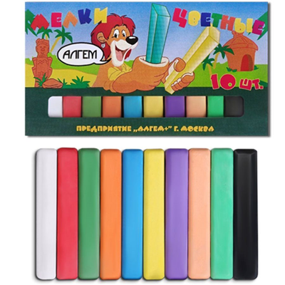 Мелки цветные, 10 штук