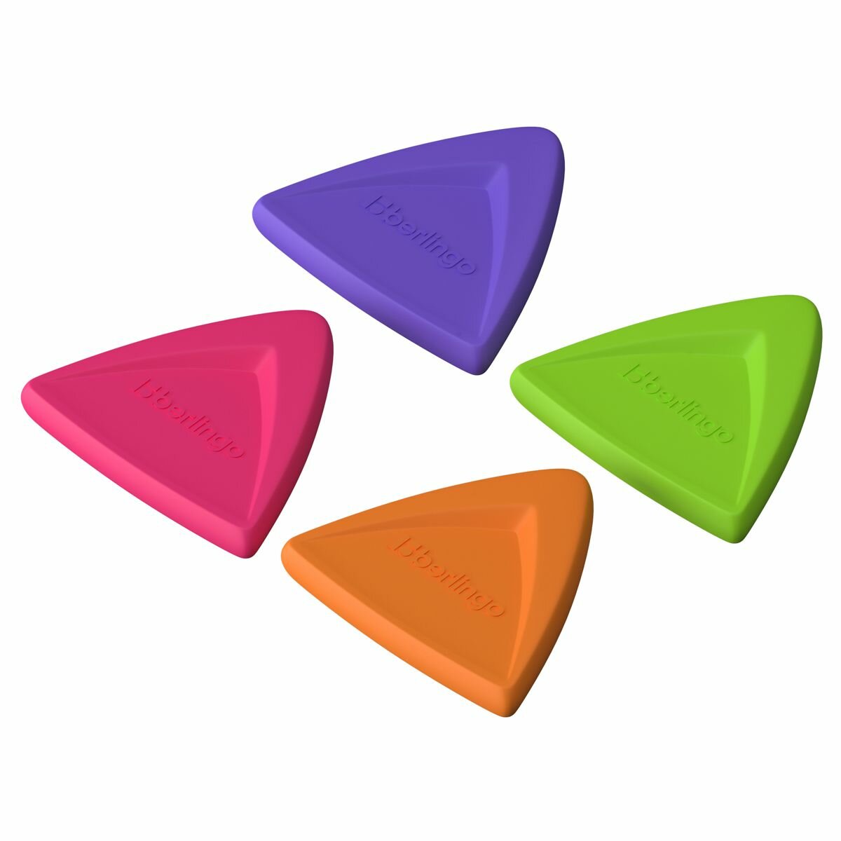 Набор из 4 шт. - Ластик Berlingo "Arrow", треугольный, термопластичная резина, 40*35*10мм