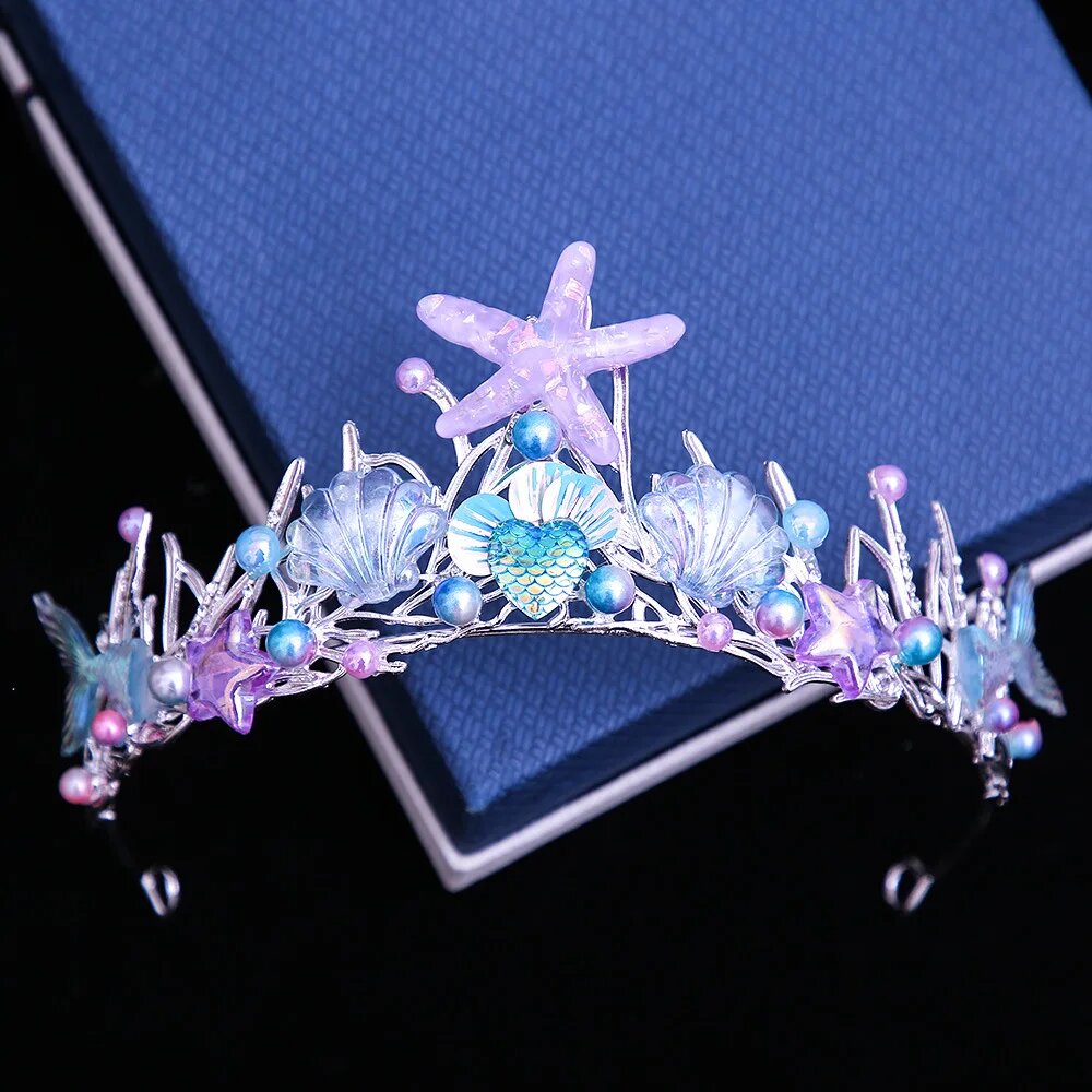 Диадема русалка, окраска металла Starfish