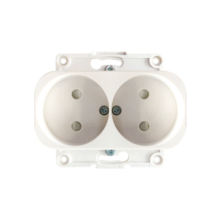 Механизм Розетки EKF PROxima Стокгольм 2-местной б/з 10А автоматические клеммы белый с защ. штор.