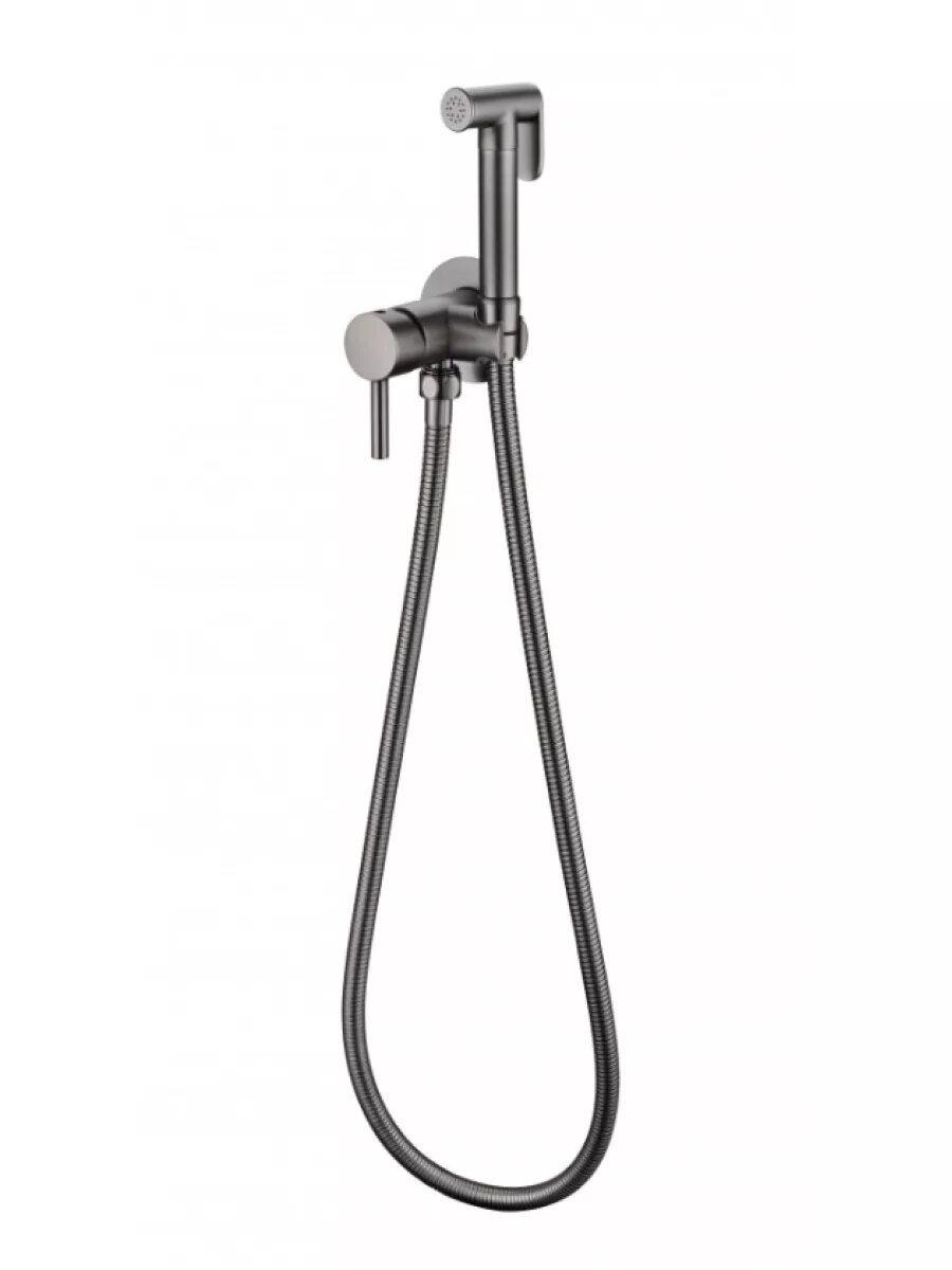 Гигиенический душ со смесителем для биде и унитаза встраиваемый Grocenberg GB001, латунь, графит