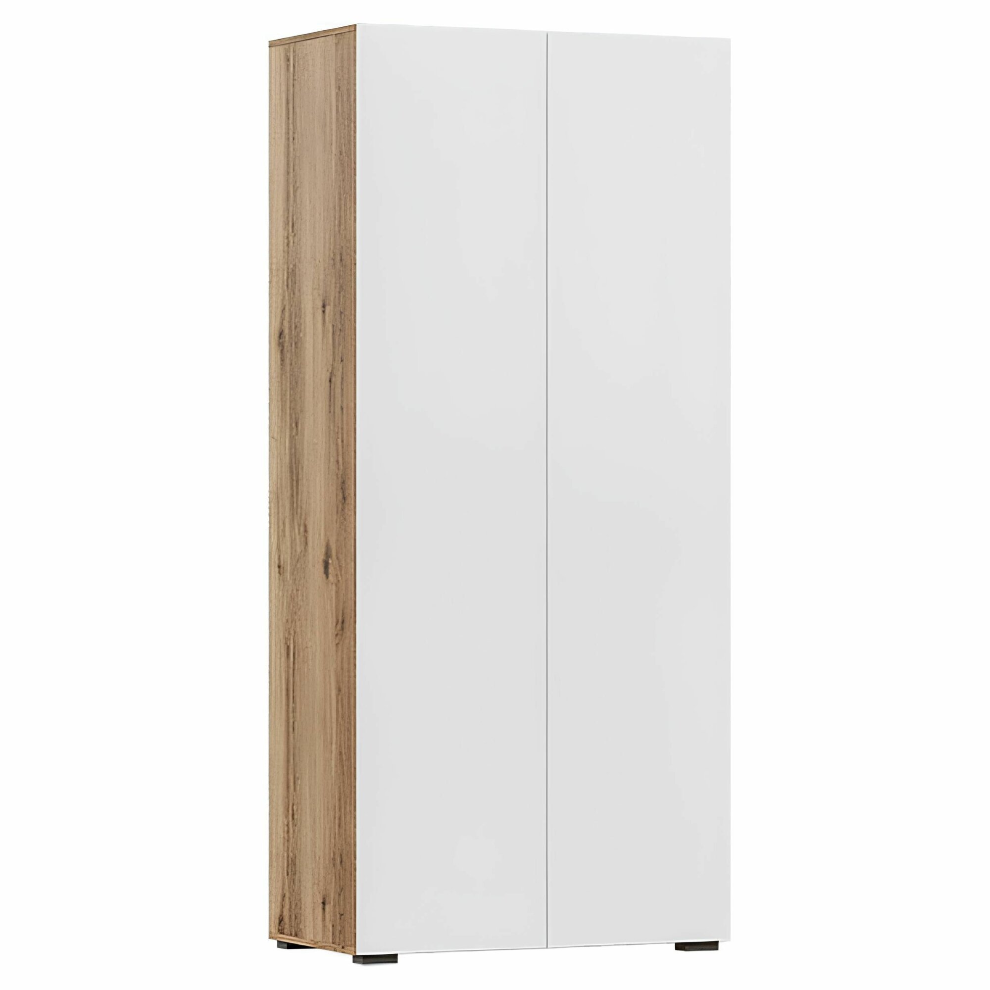 Шкаф двухстворчатый Милан от Астрид-Мебель со штангой и полкой 90х50х202см. Цвет Дуб Делано/Белый
