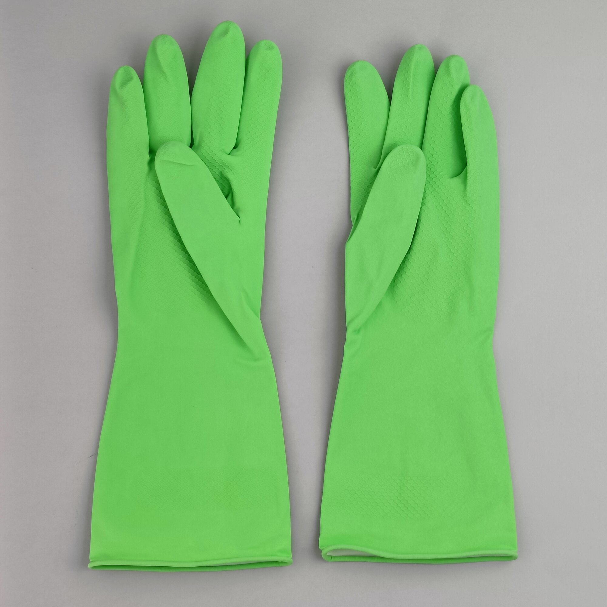 Перчатки латексные Casa Bonita, с хлопковым напылением, S, зеленый