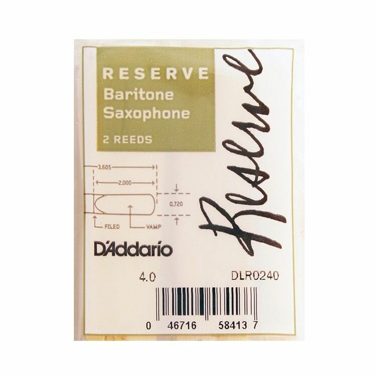Трости д/сакс баритон №4, DLR0240 Reserve Rico, 2 шт/упак