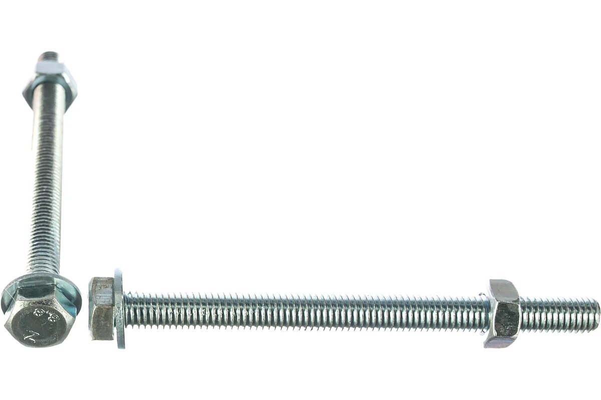 Tech-Krep болт DIN933 шестигранной головкой оцинкованный M8x100 гайка и 2 шайбы 112725 2шт