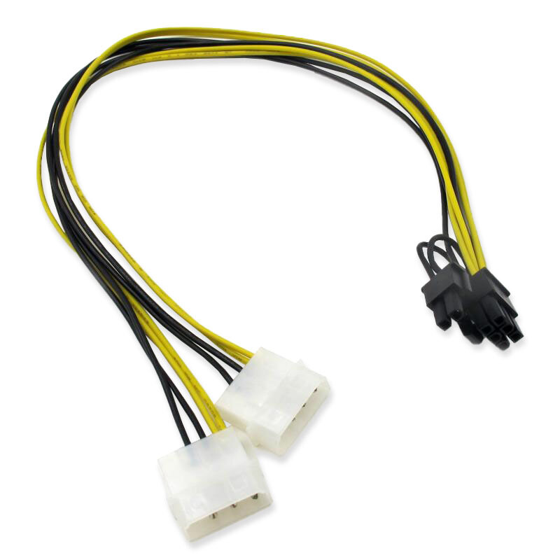 Переходник питания для видеокарт Molex M x2 - PCIe 8pin(6+2) M, 40 см