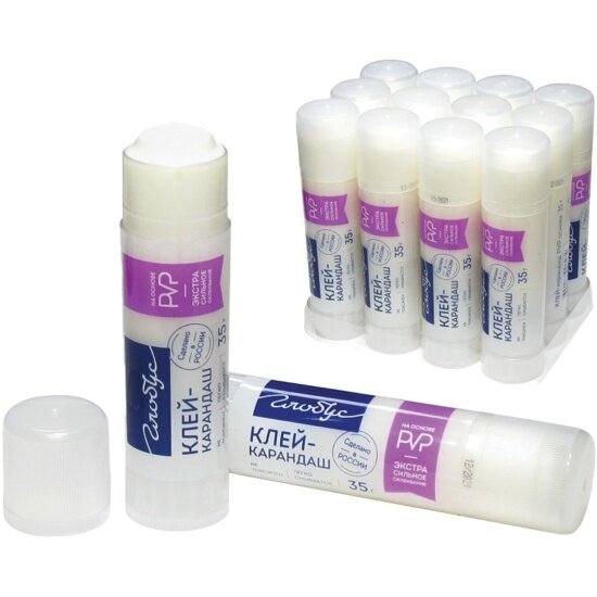 Клей-карандаш Globus Стандарт, 35 г, PVP-основа, россия, , 1013
