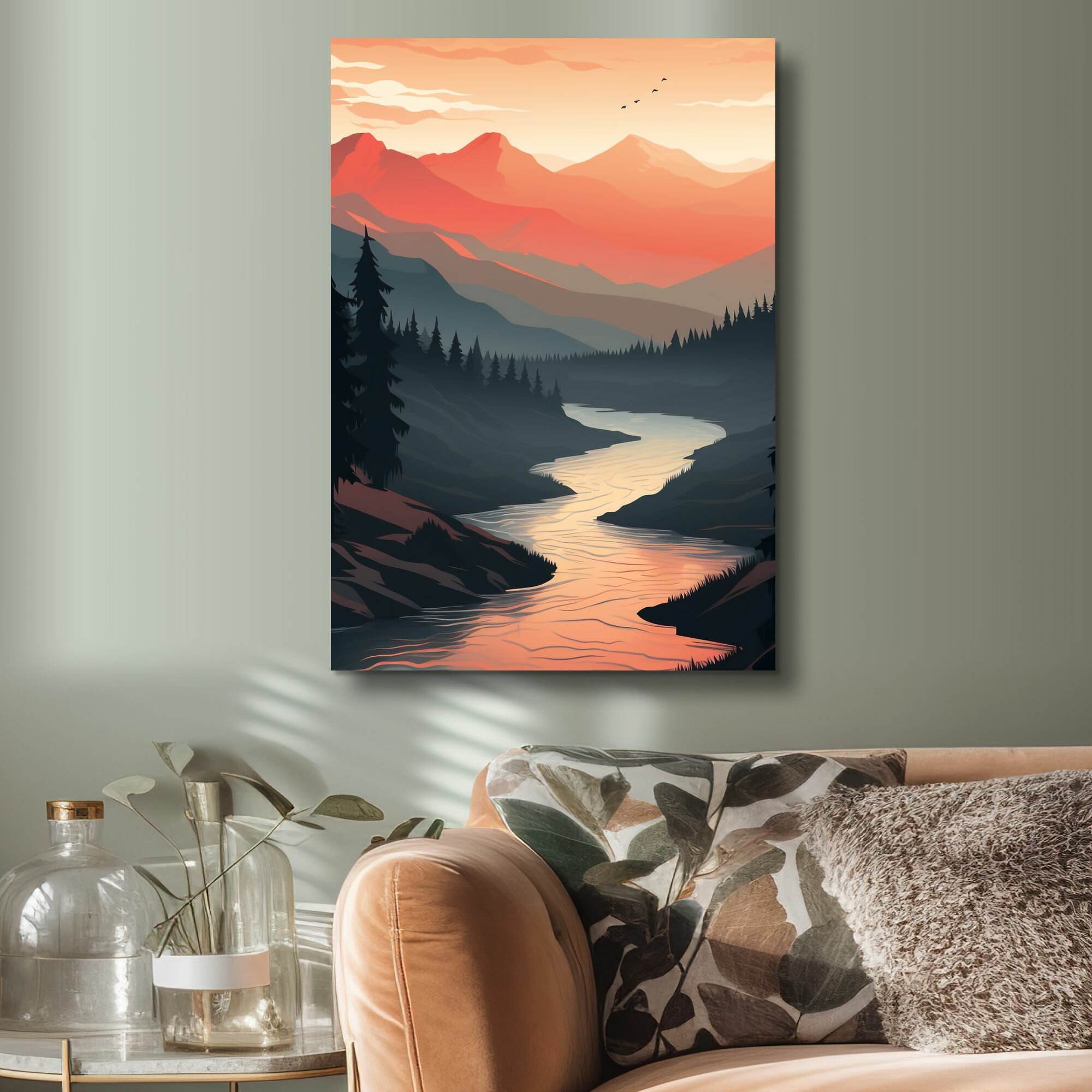 Картина на стену "Огненные горы" 50х70см 1шт.