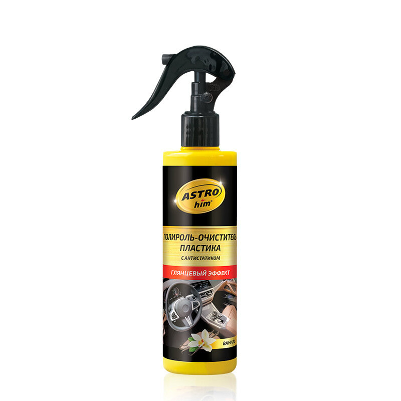 Полироль-очиститель пластика глянцевый ваниль (Астрохим) спрей 250 мл