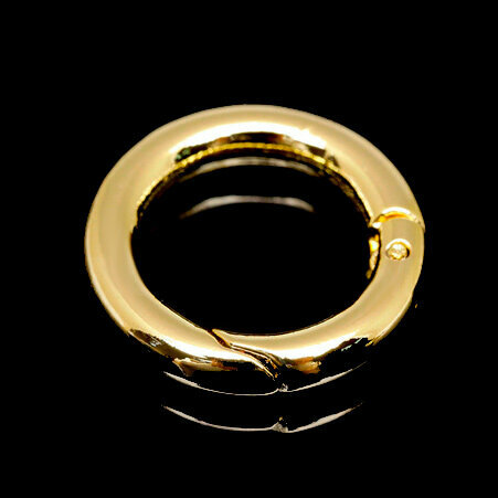 Застежка, 20х3.5мм, Корея, круглый карабин, базовый материал - латунь, позолоченный, 1 шт.