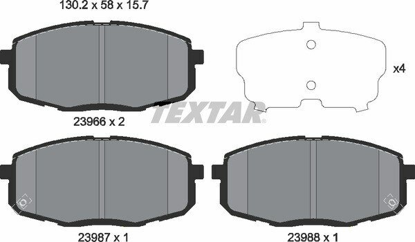 Колодки тормозные передние Textar 2396601 с высокой износостойкостью