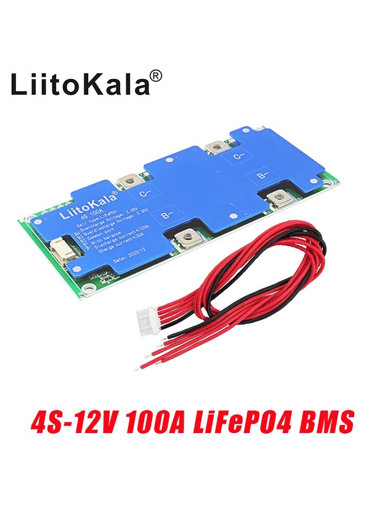 LiitoKala 4S 12V 100A BMS плата защиты LiFePO4