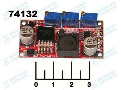 Преобразователь DC/DC вход 7-35V/выход 1.25-30V 0-3A LM2596 XW026RF4 (понижающий) (7-4186)