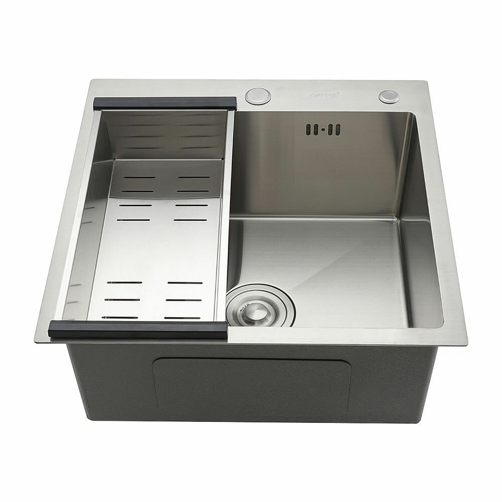 Мойка кухонная с коландером Gappo GS5050 50х50 сатин