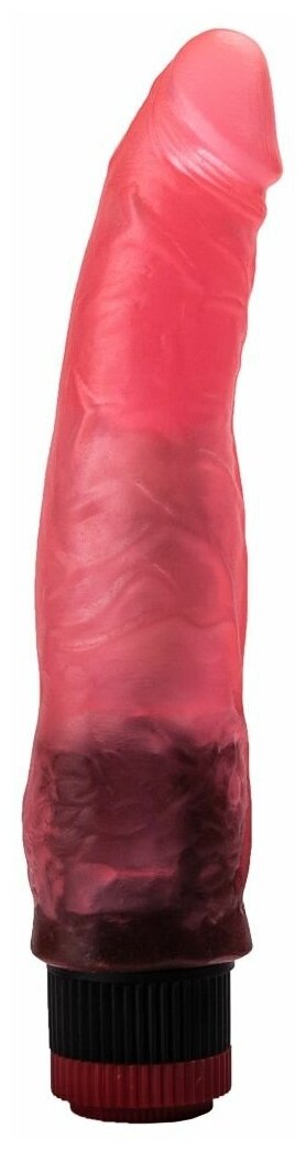 Розовый гелевый виброфаллос - 17,5 см.