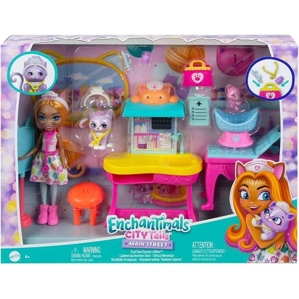 Кукла с питомцем Mattel "Enchantimals", Кабинет врача, с аксессуарами