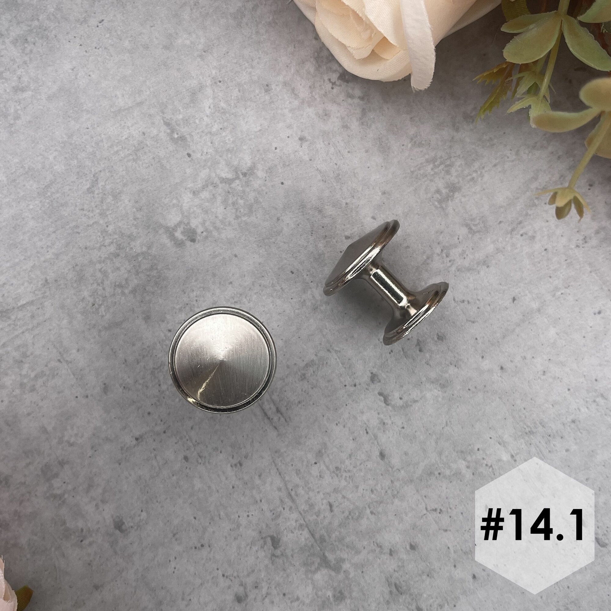 Ручка-кнопка круглая металл хром, 2 шт (#14.1)