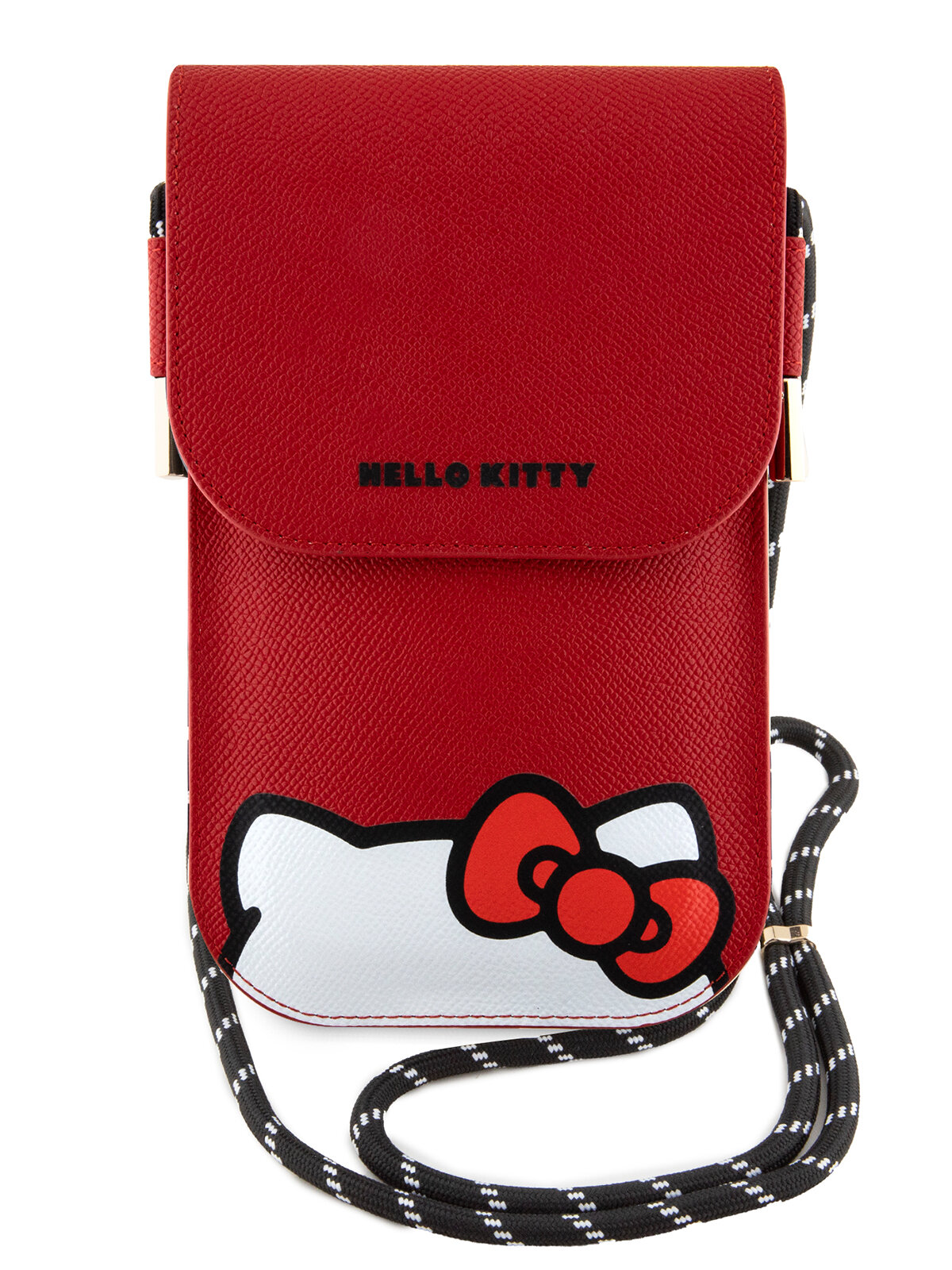 Hello Kitty для смартфонов сумка Wallet Phone Bag PU Grained leather Hidden Kitty with Cord Red