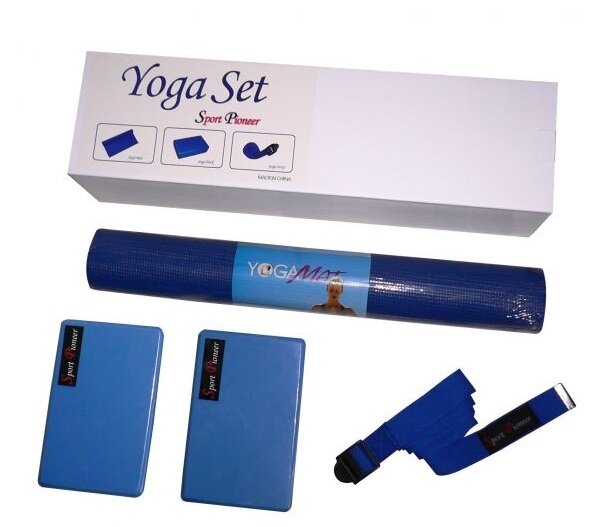Sport Pioneer Набор для йоги (ПВХ коврик, ремень и блоки 2 шт) YG 07