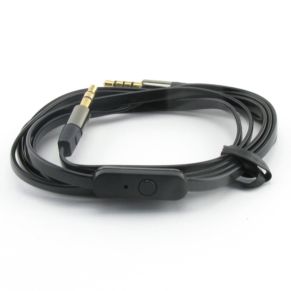 Кабель jack 3.5 мм-jack 3.5 мм, с кнопкой ответа, черный