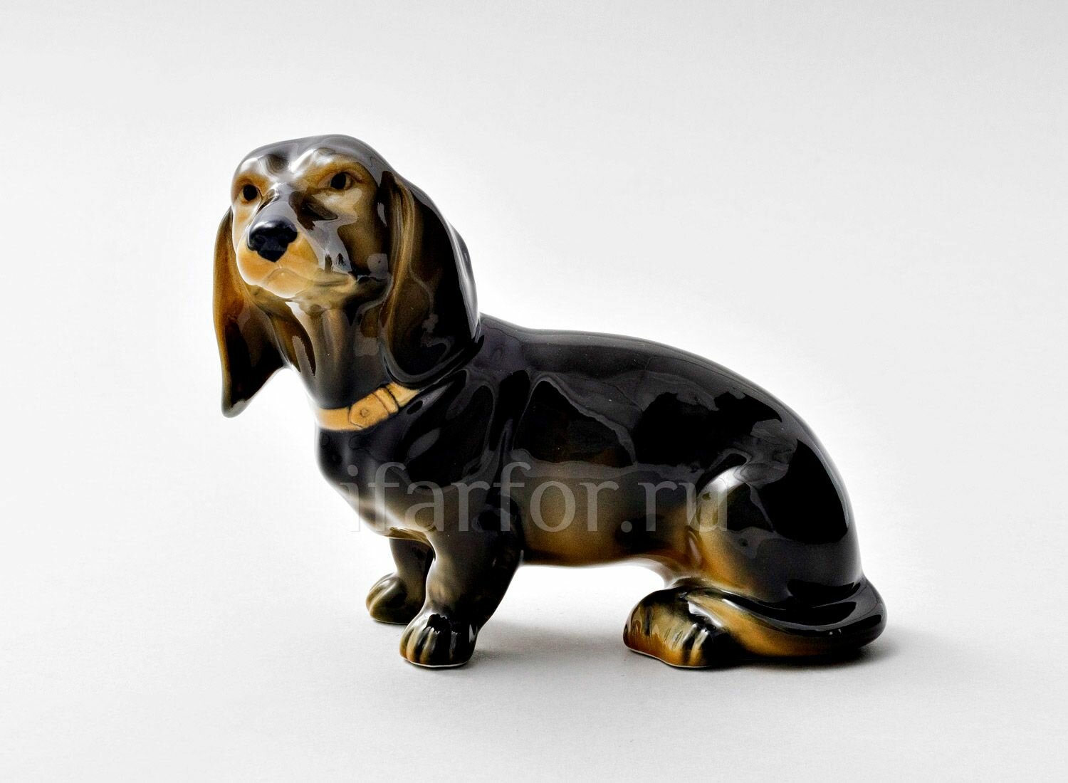 Скульптура Такса большая черная