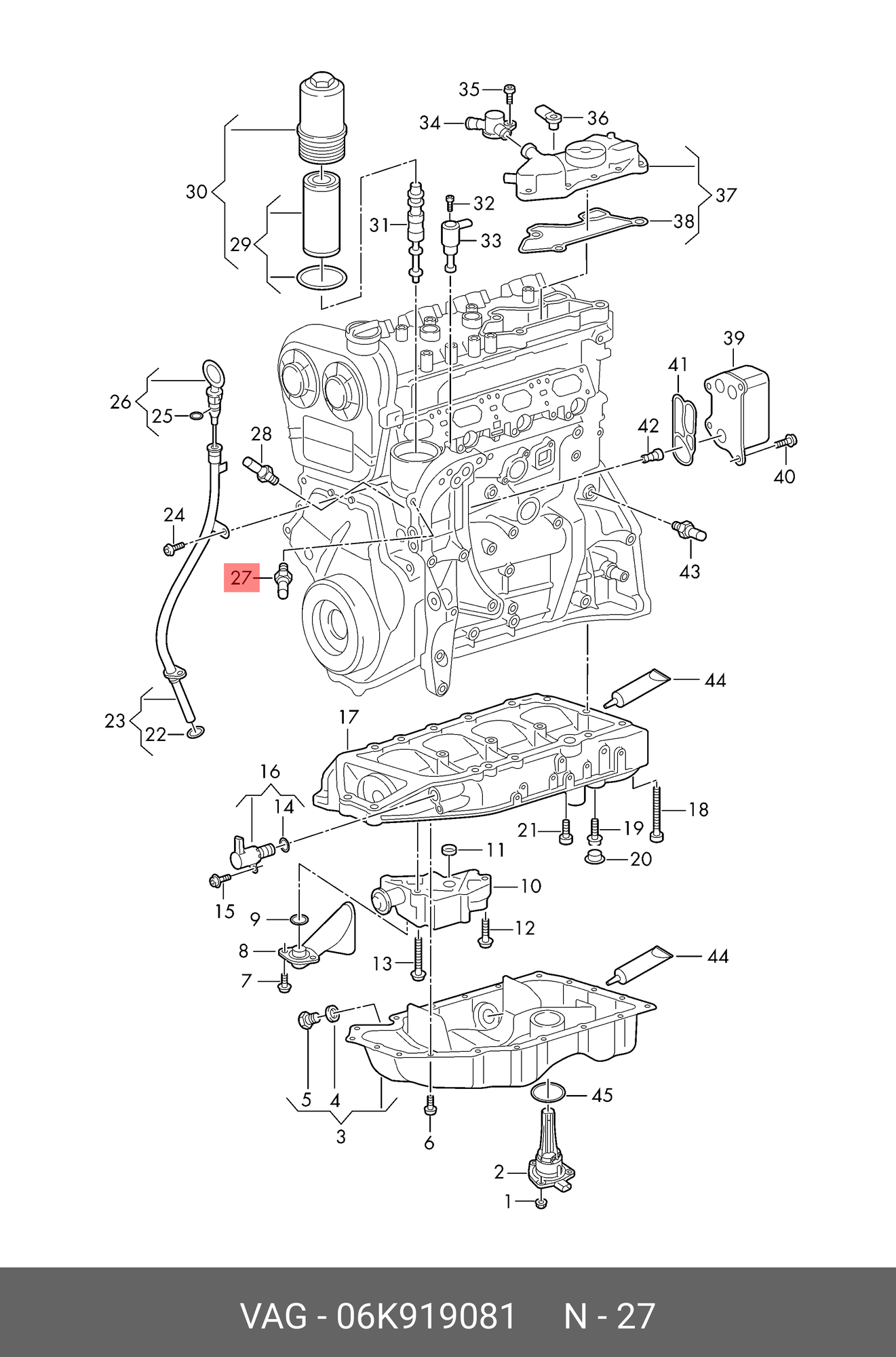 Датчик давления масла VAG 06K 919 081