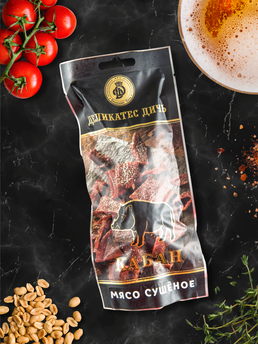 Сушеное мясо Кабана 100г Деликатес Дичь