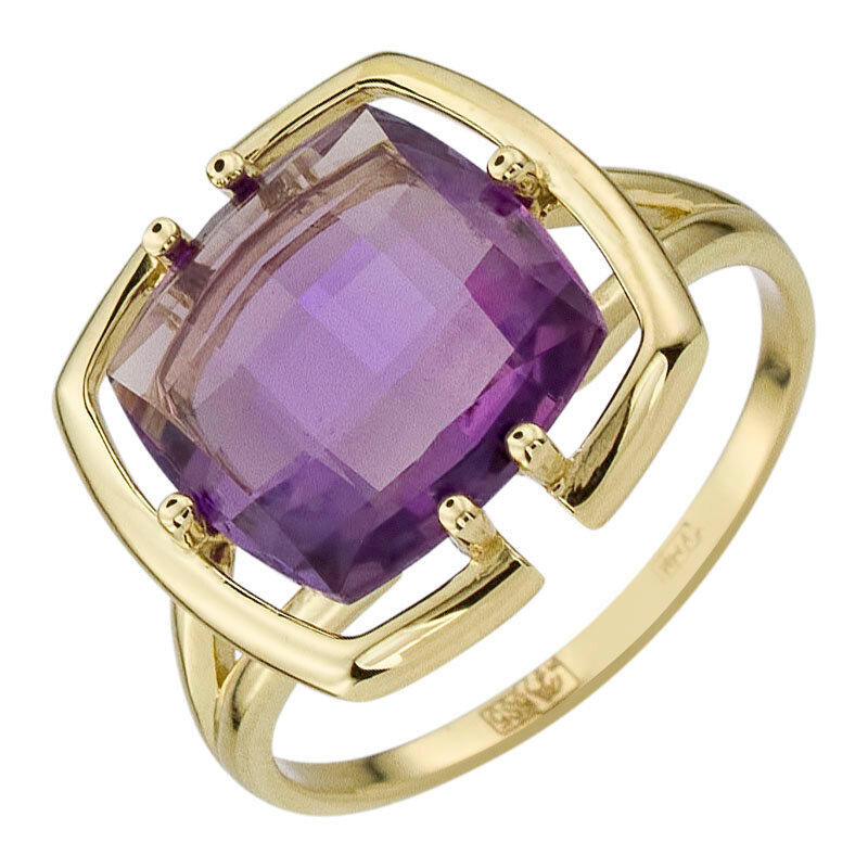 Кольцо ALORIS, красное золото, 585 проба, аметист