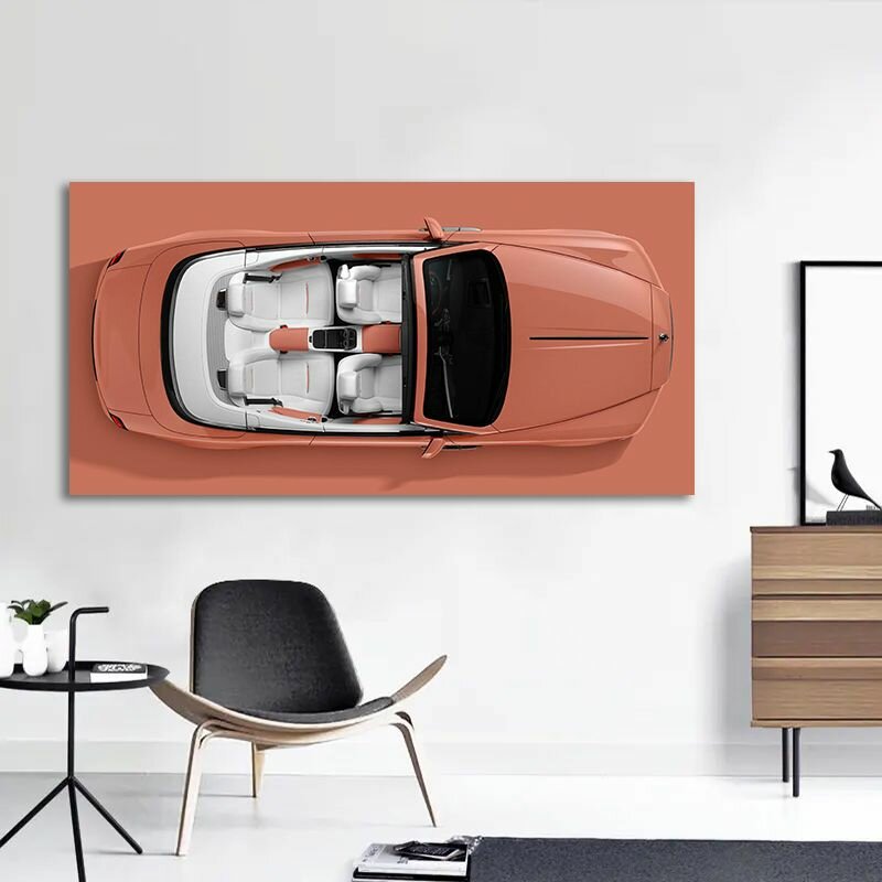 Картина ВсеКартины. тут "Стильные авто", холст, на подрамнике, 40x80 см