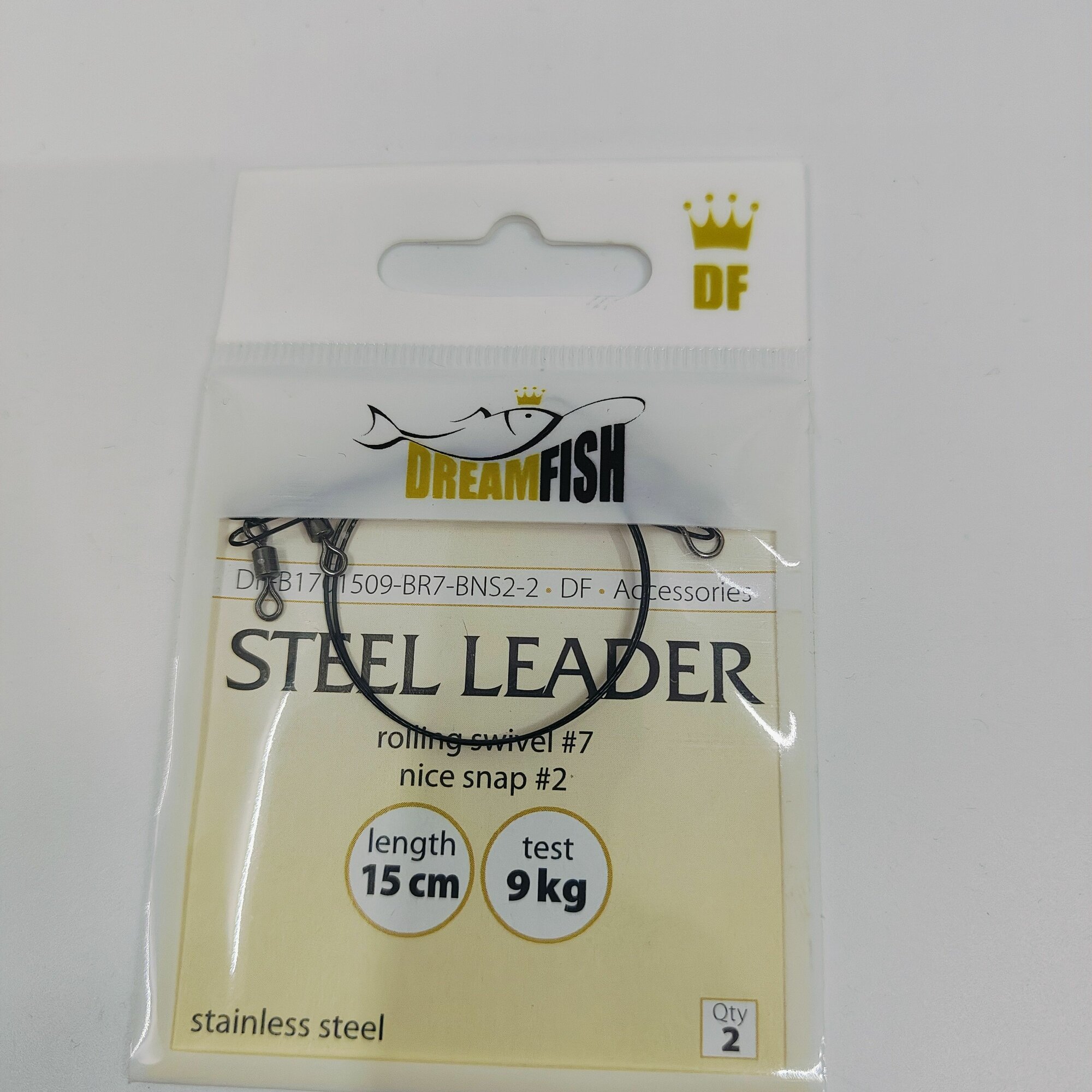 Стальной поводок для рыбалки Dream Fish (Америка) 2 шт. 15см./9 кг.
