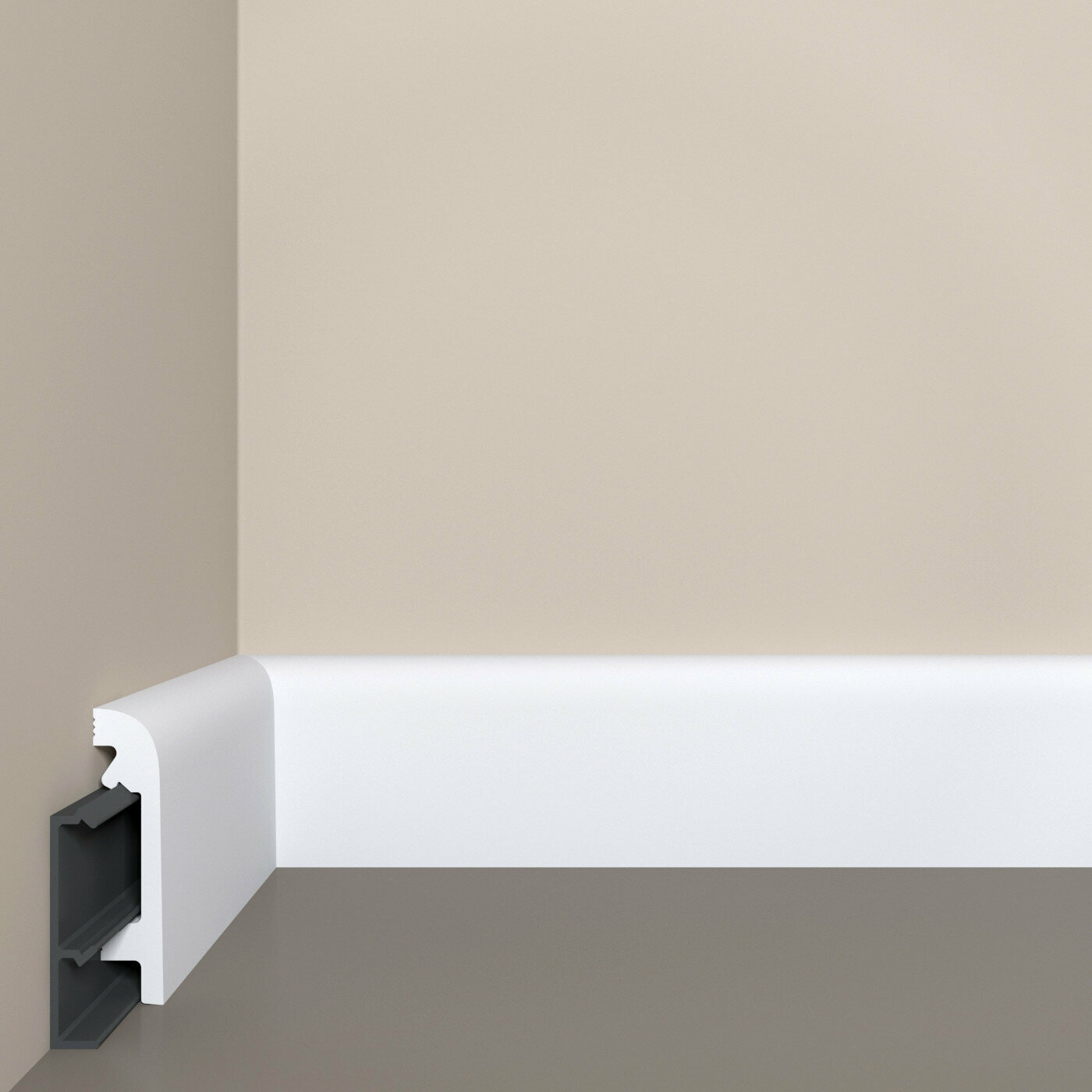 Плинтус Bello Deco П16 с монтажной планкой, белый, 80x19x2000 мм, 1 шт