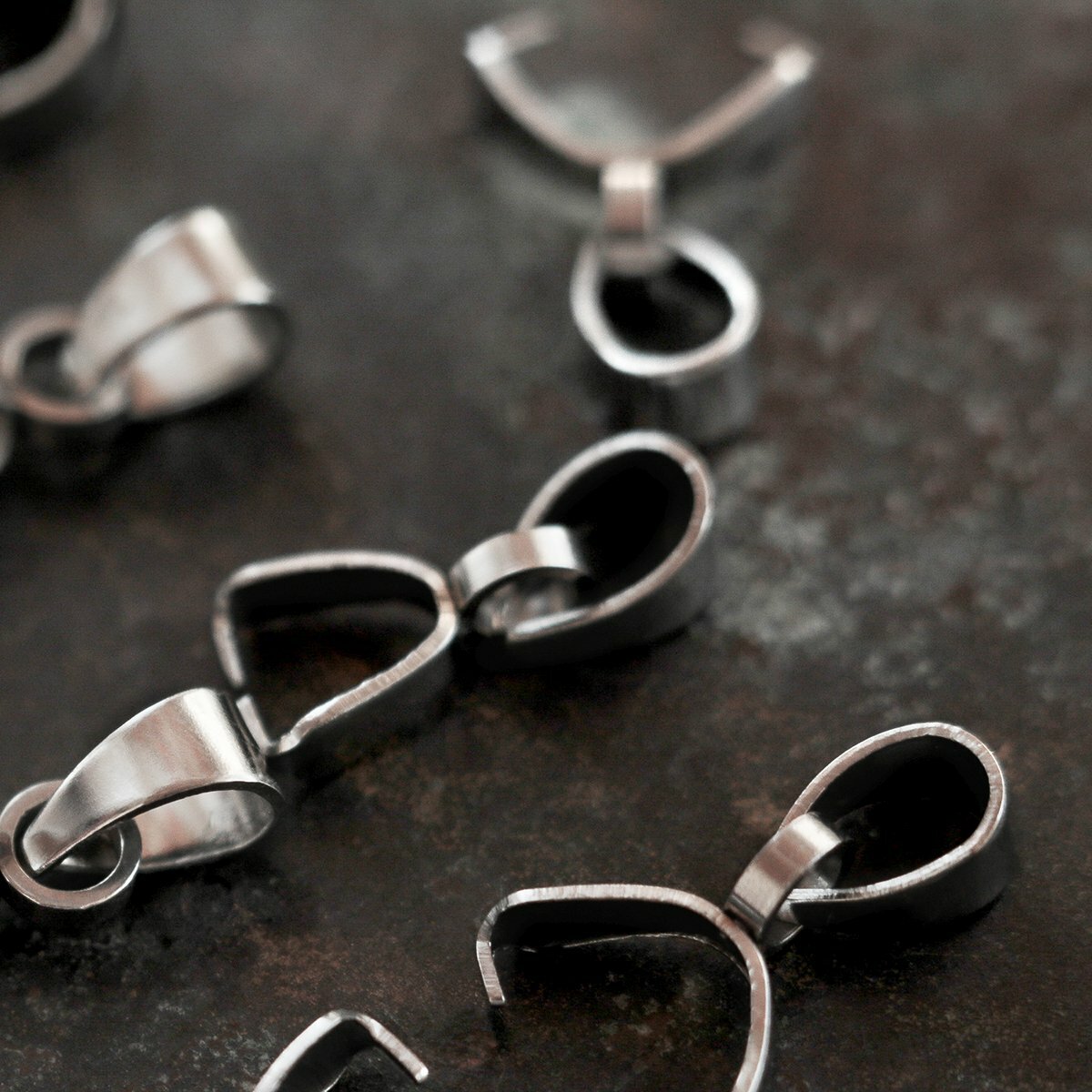 Бейл-петля / держатель для кулона подвески 10 шт для бижутерии/рукоделия, нержавеющая сталь 304, цвет стальной, 9x6.5x2.5 мм