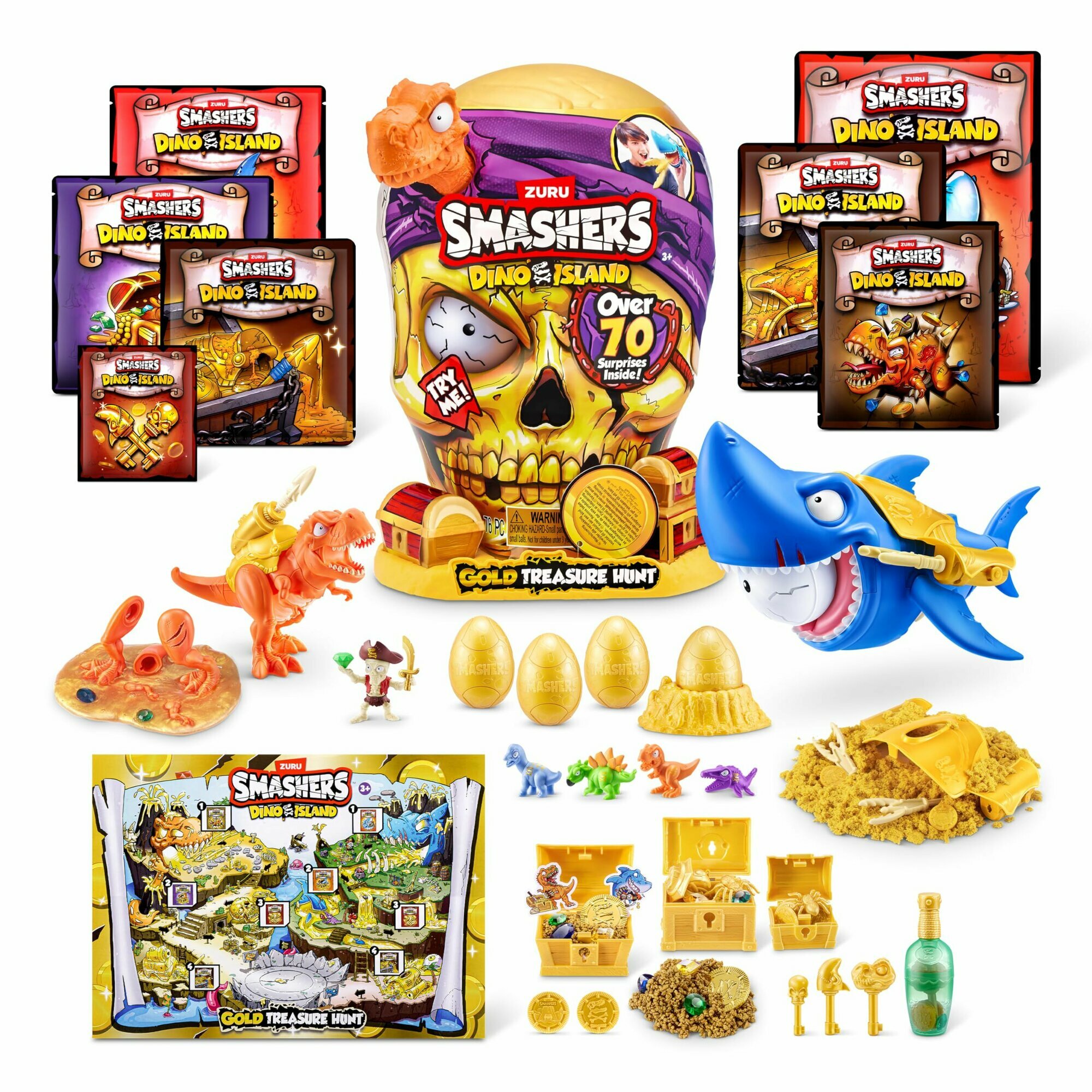 Zuru Smashers Dino Island Gold Treasure Hunt / на тему поиска сокровищ, Интерактивная игрушка